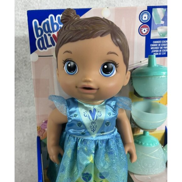 Hasbro | Toys | Baby Alive Tea N Sparkles Brunette Baby Doll W Tea Set ...